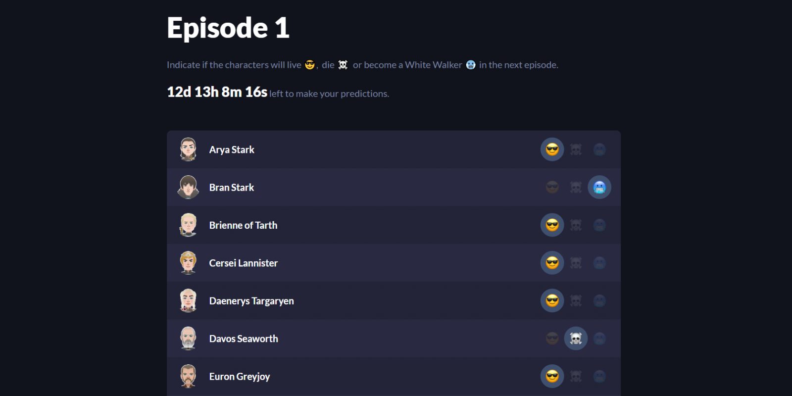 Who GoT Game — угадайте, кто умрёт или превратится в белого ходока в ...