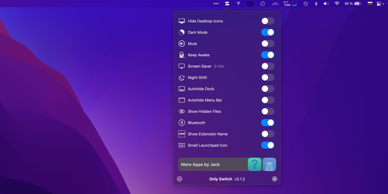 OnlySwitch — одна утилита для управления всеми функциями macOS — Лайфхакер