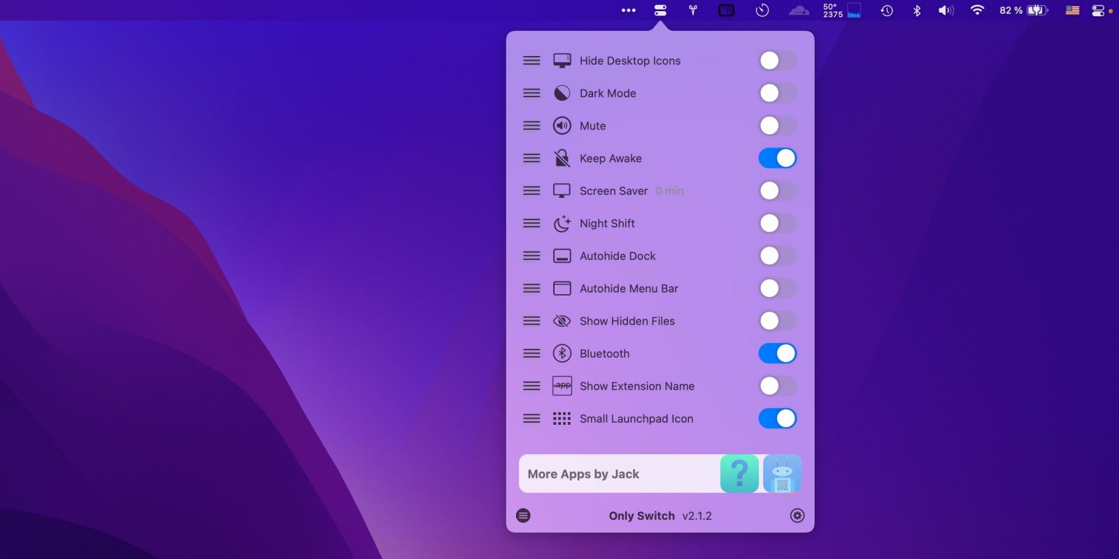 OnlySwitch — одна утилита для управления всеми функциями macOS — Лайфхакер