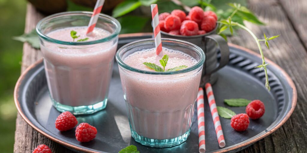 Молочный коктейль с мороженым и малиной: рецепт — Лайфхакер