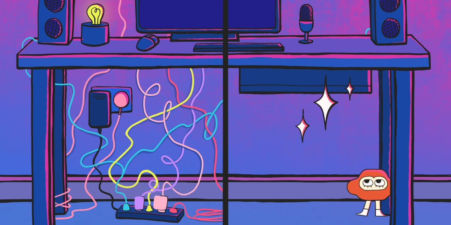 Как быстро и аккуратно спрятать провода вокруг рабочего стола — Лайфхакер